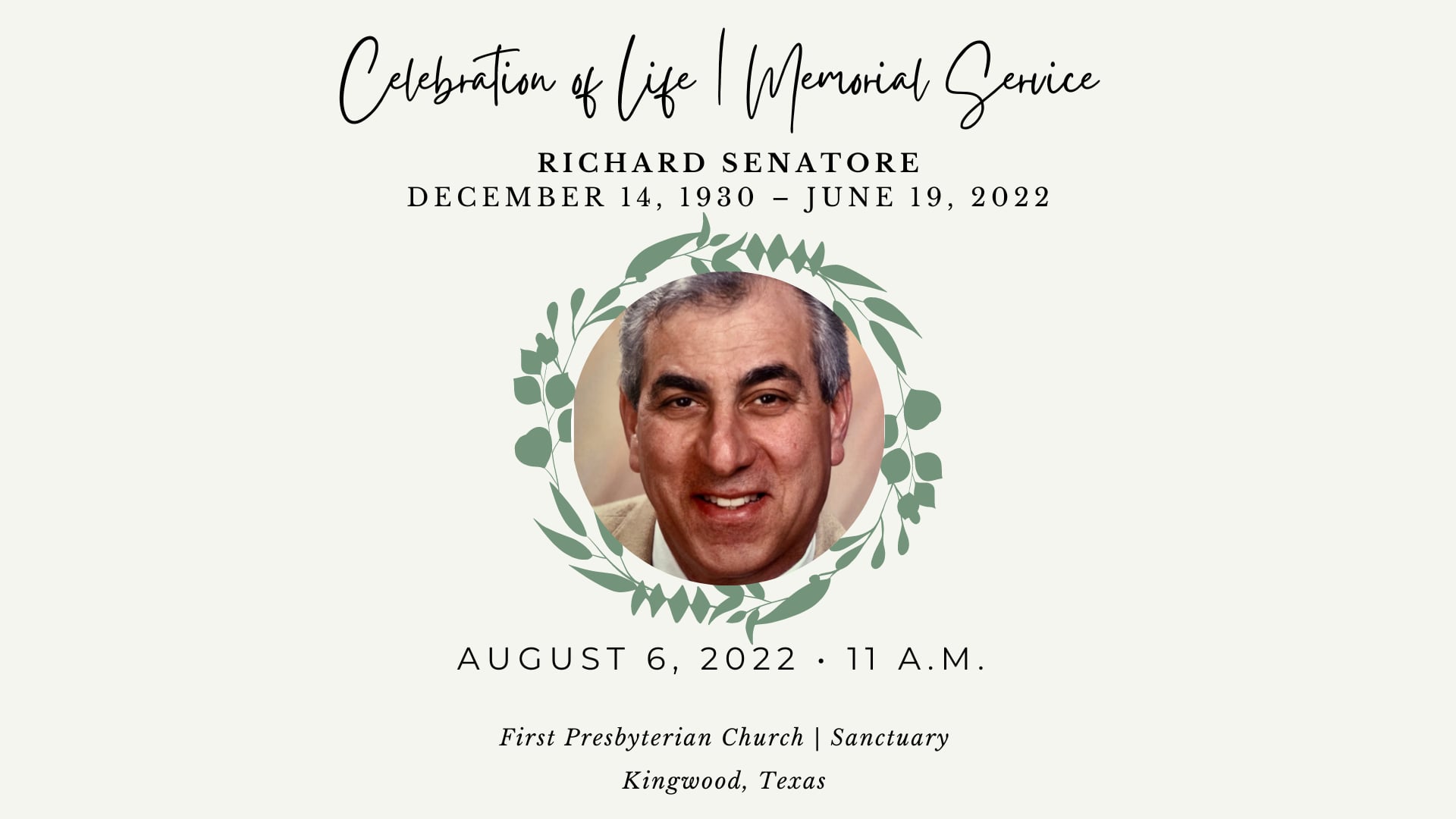 Celebrating the Life of Richard Senatore on Vimeo
