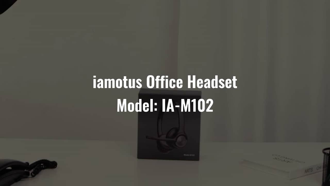 iamotus IA-M102 Bluetooth Office Headset with Mic- Noise Cancelling ...
