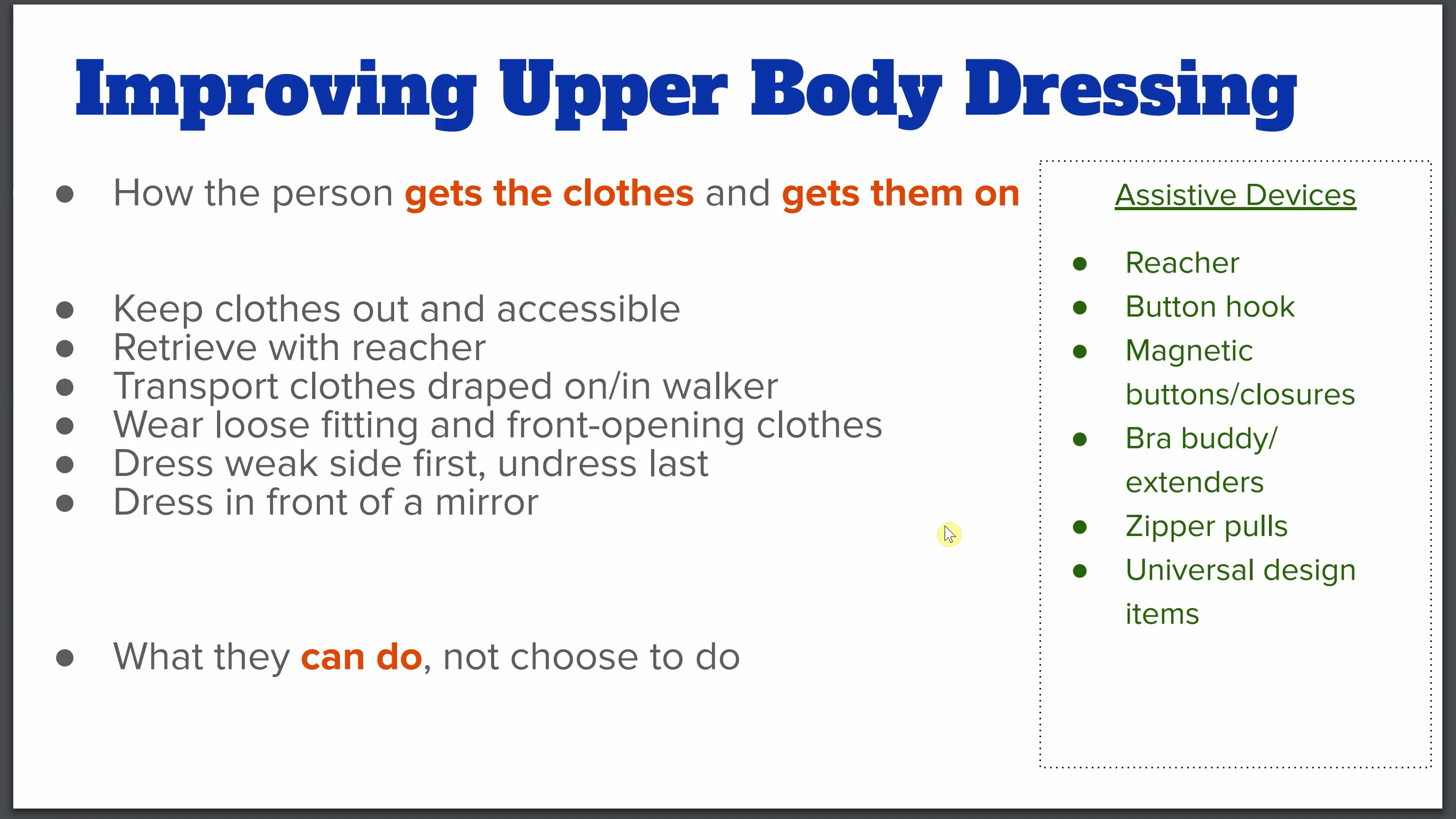 Upper body dressing on Vimeo