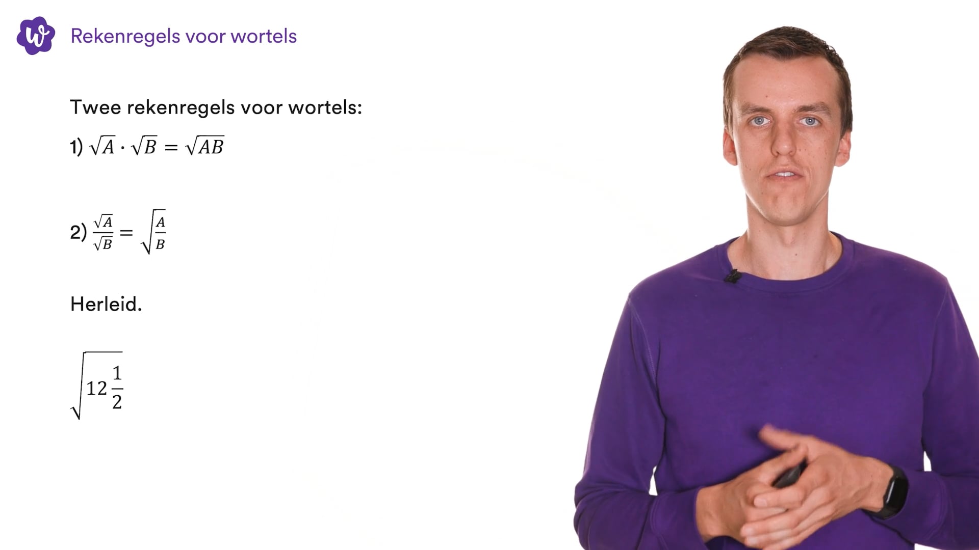 Rekenregels voor wortels | WRTS
