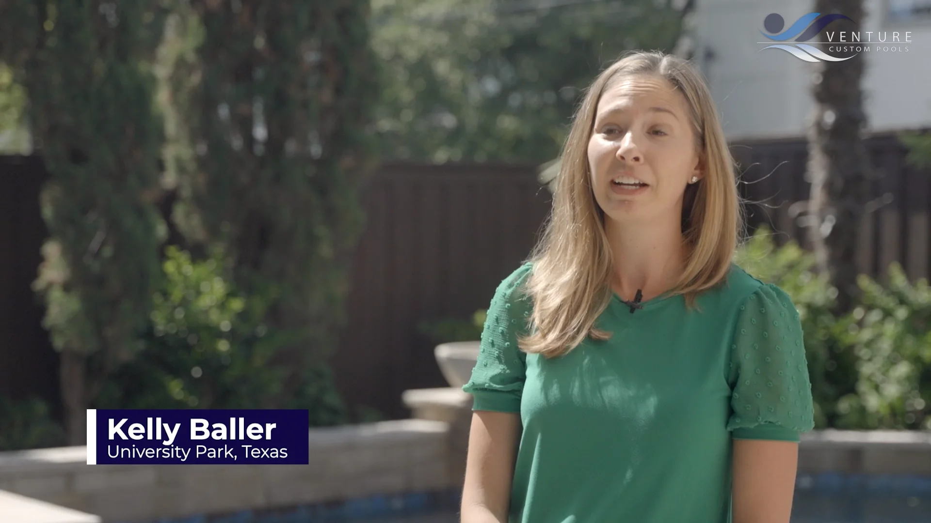 Customer Stories - Kelly Baller | Venture Custom Pools on Vimeo