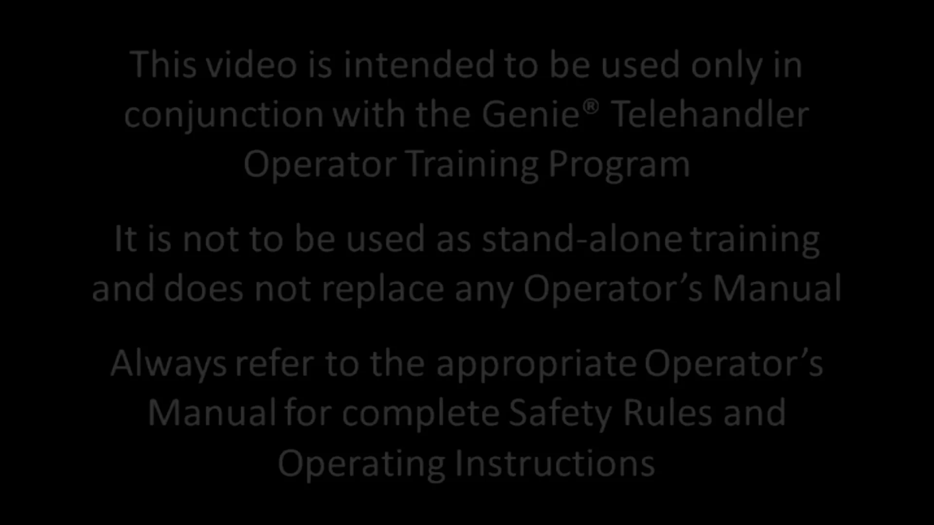 Genie Lift Pro Telehandler Training