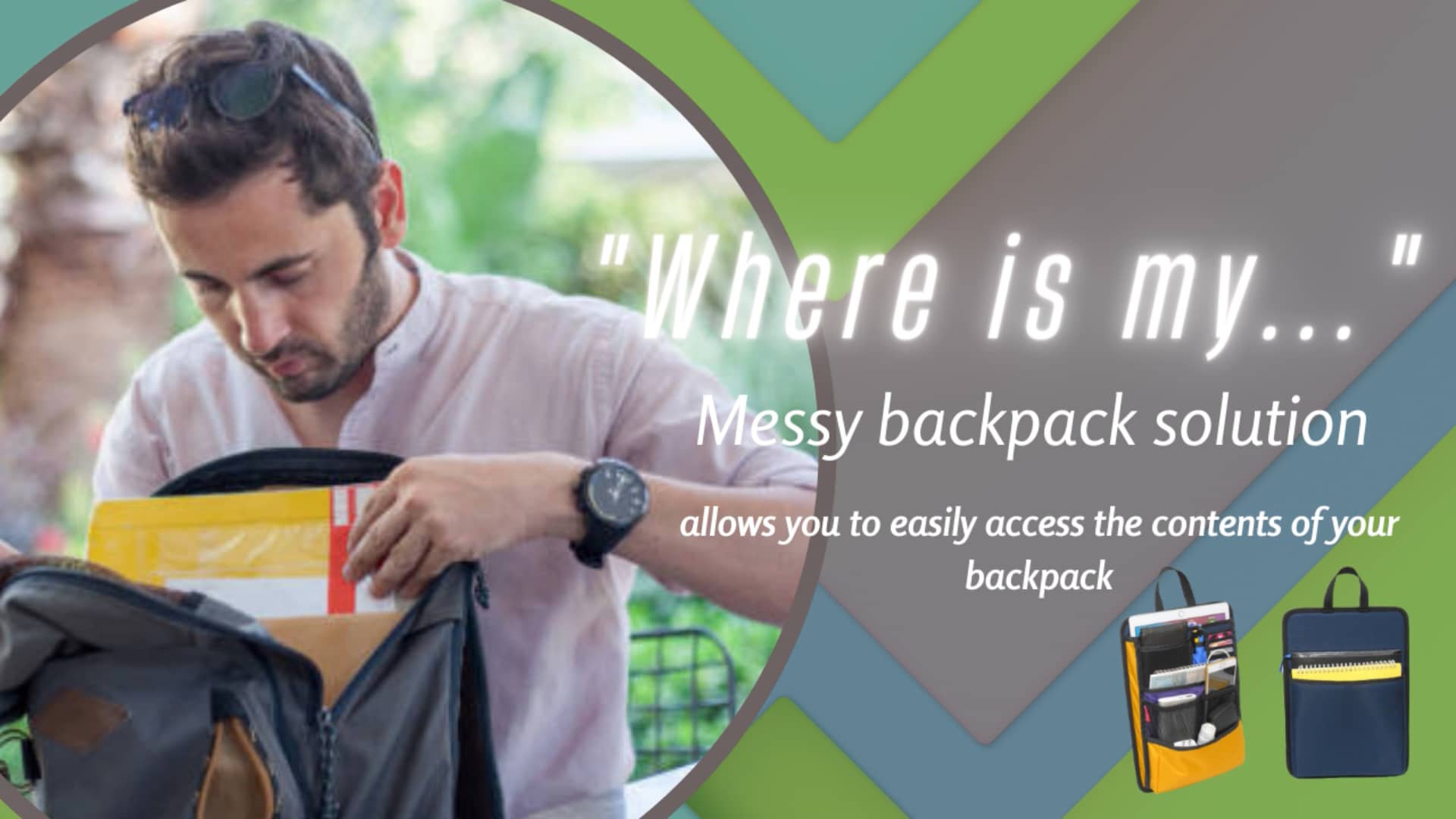 "I'm looking for.." Messy backpack solution allows you to easily access ...
