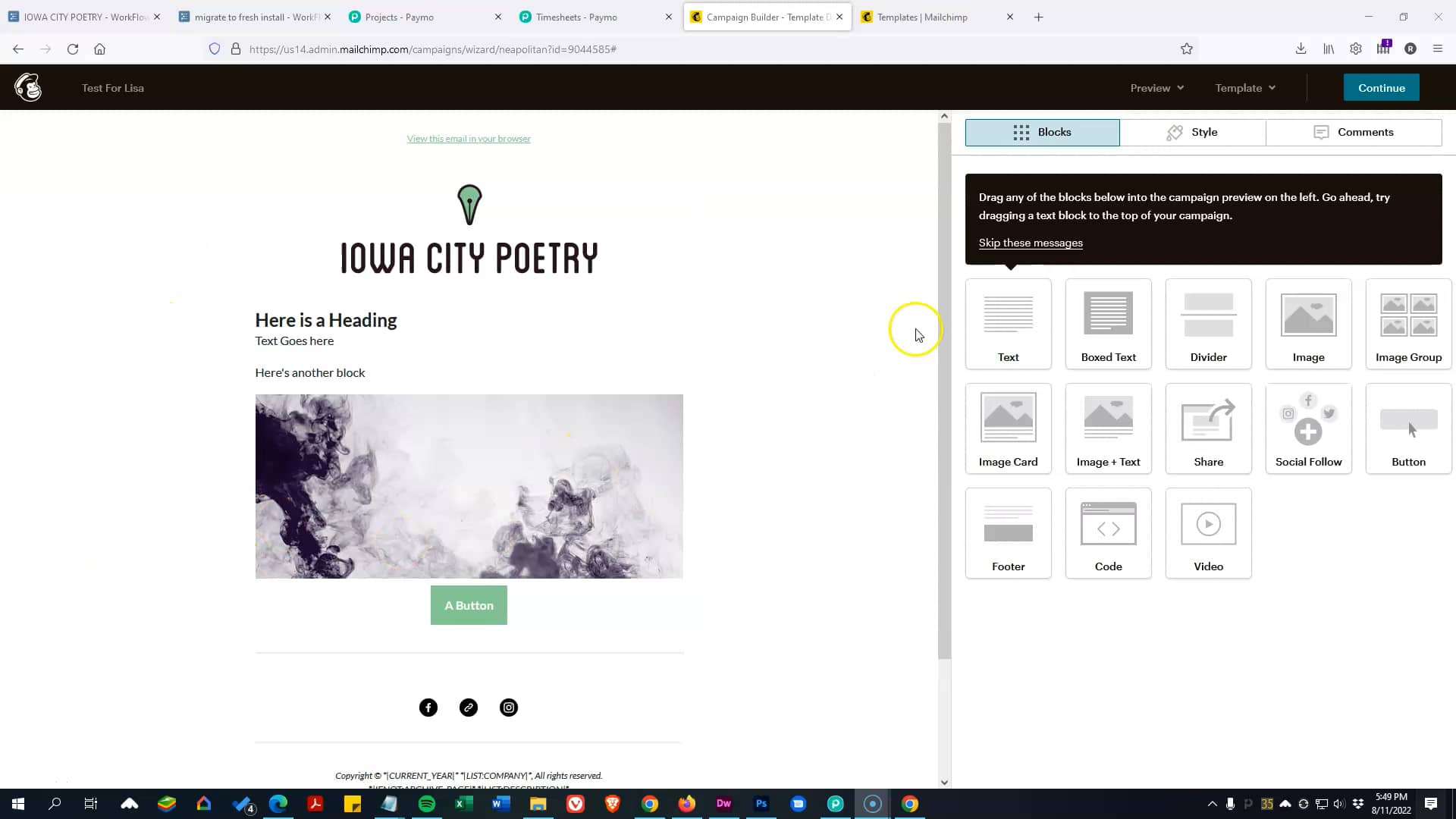 ICP Mailchimp - sending an email on Vimeo