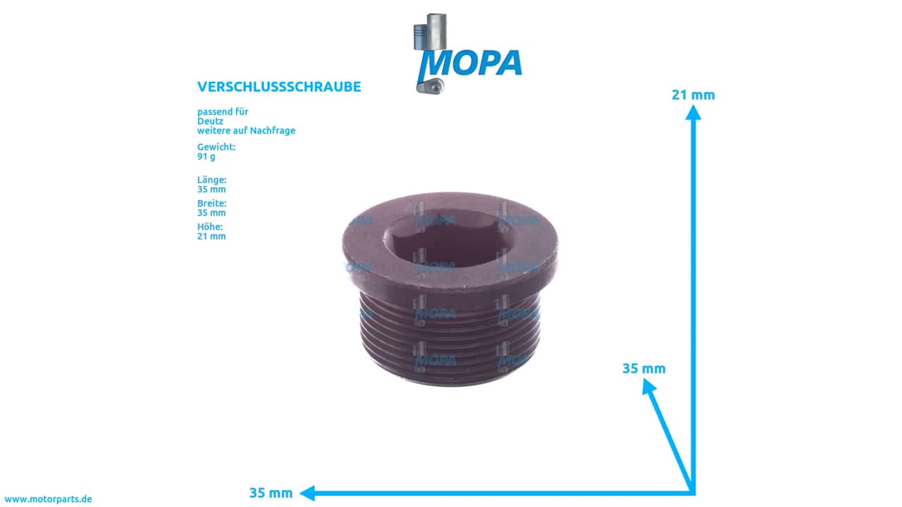 01103686 - MOPA VERSCHLUSSSCHRAUBE passend für Deutz Motoren on Vimeo