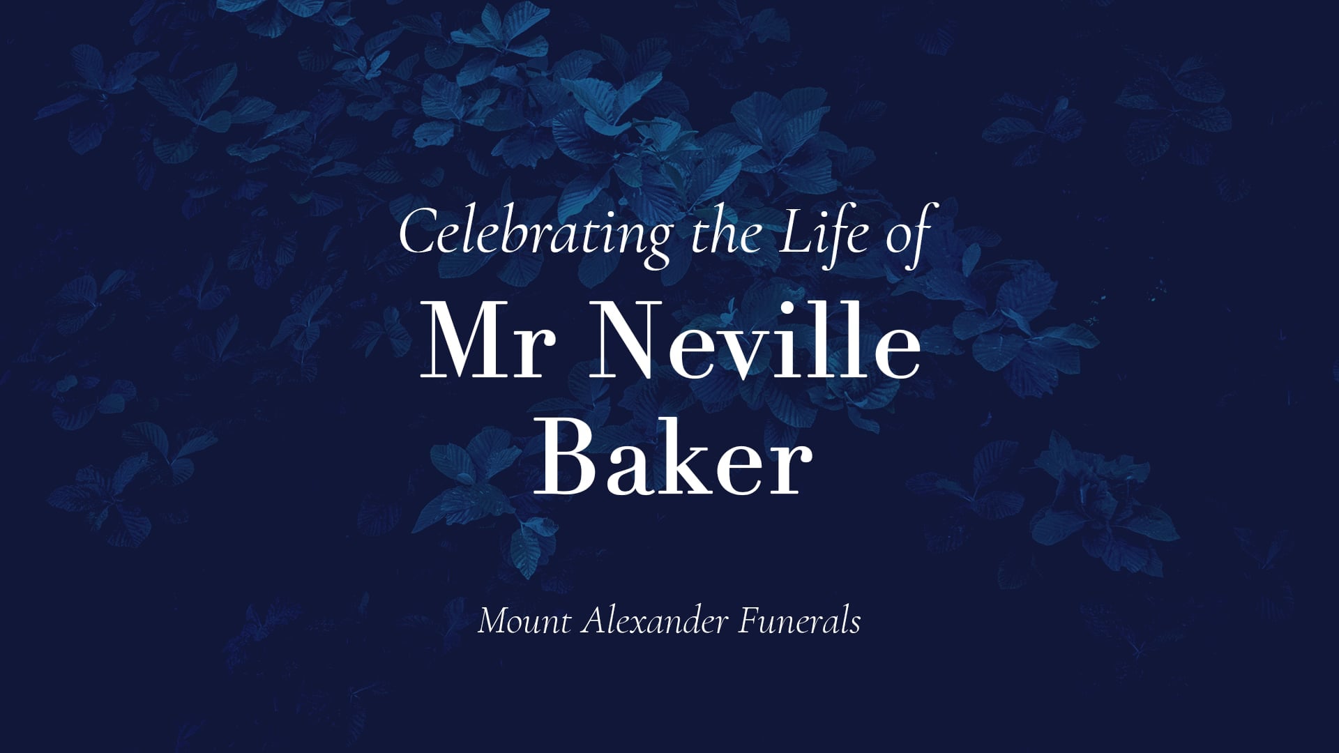 Neville Baker on Vimeo