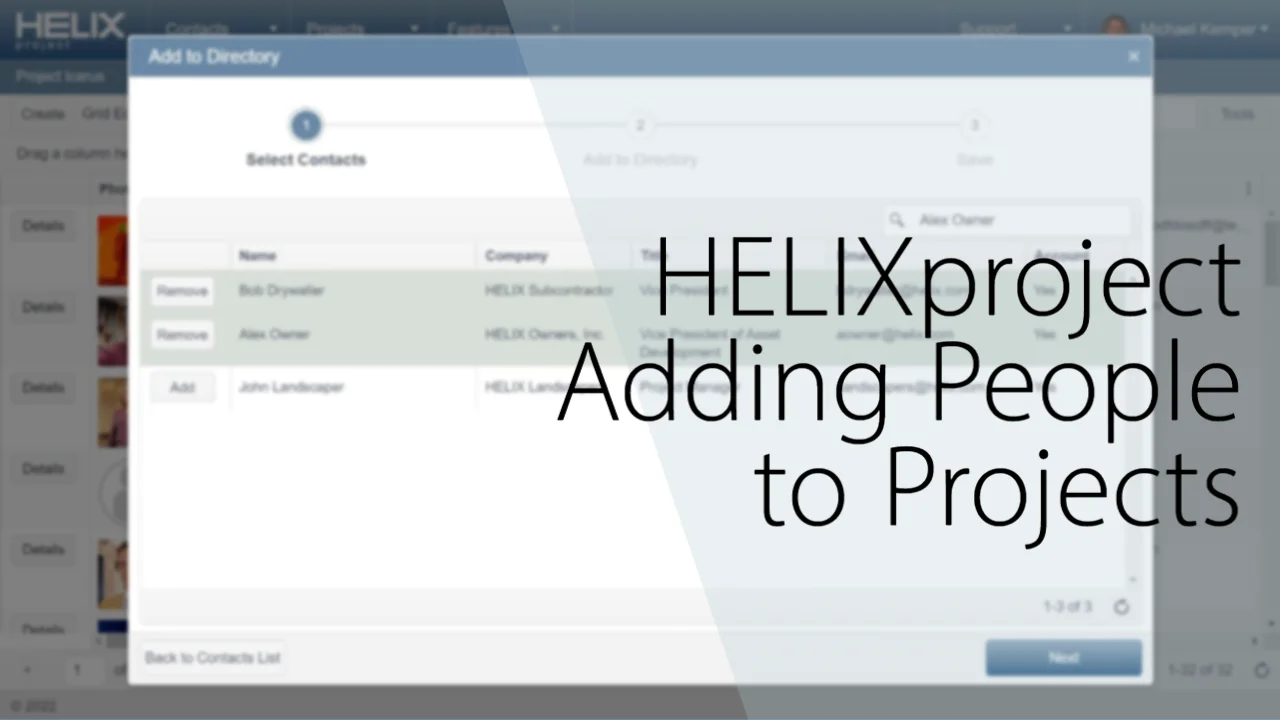 HELIXproject Contacts - Adding People to Projects on Vimeo