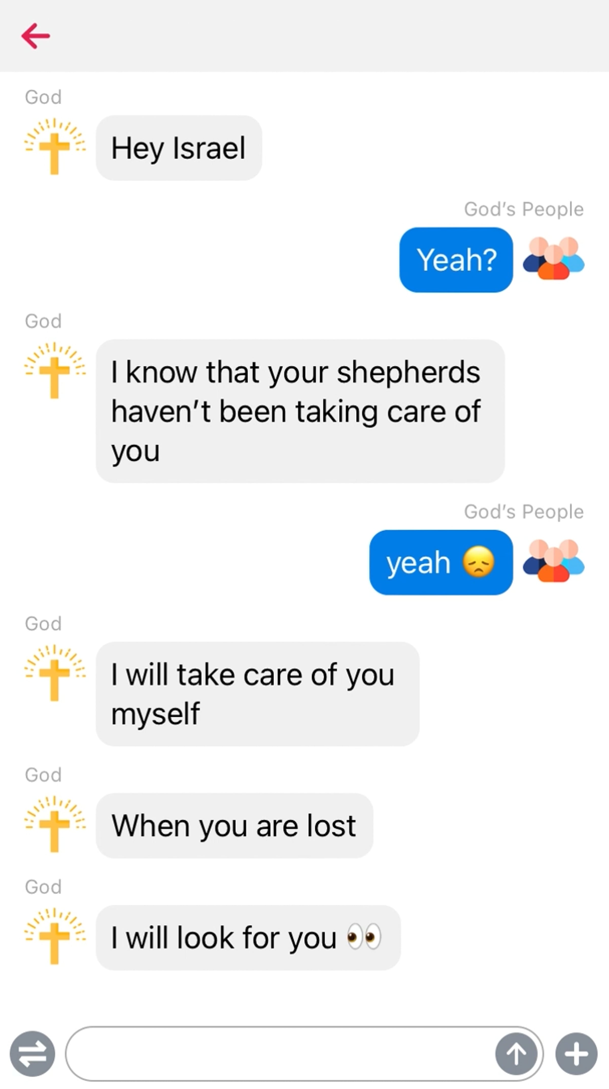 God texting his people