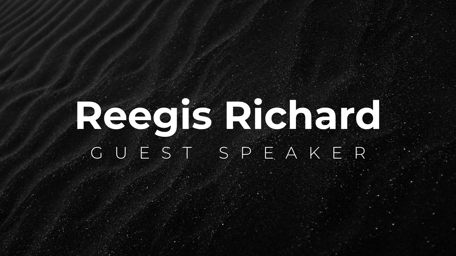 Guest Speaker—Reegis Richard on Vimeo