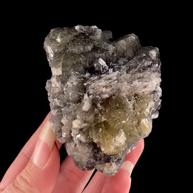 Prehnite with Graphite inclusions and minor Tanzanite | Merelani Hills ...