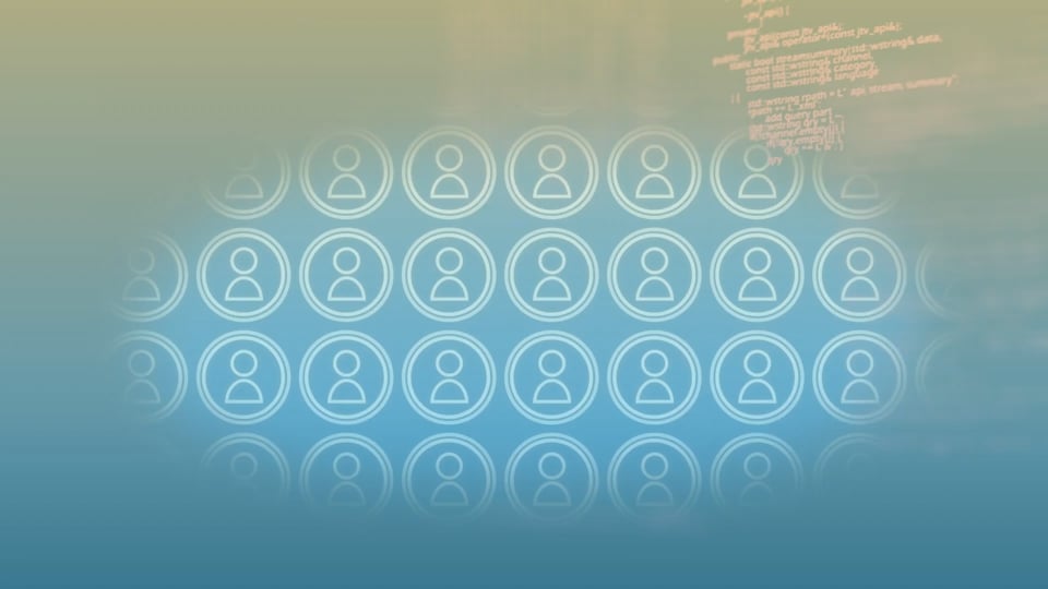 Animation Of Digital Scope Scanning Over Programming Data And Profile Icons Moving In Loop Video 