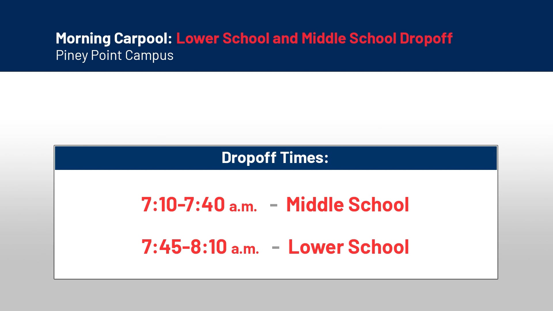 Carpool Dropoff - Lower School & Middle School : SFES on Vimeo