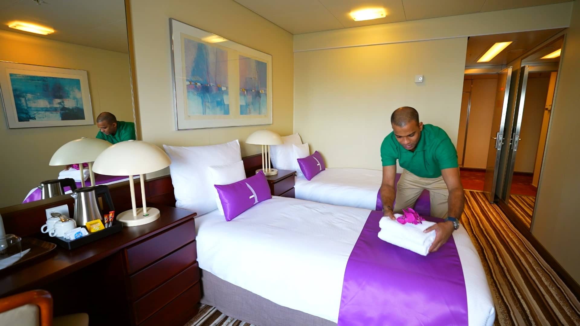 AMBASSADOR CABINS _ Premium Twin Ocean View Cabin on Vimeo