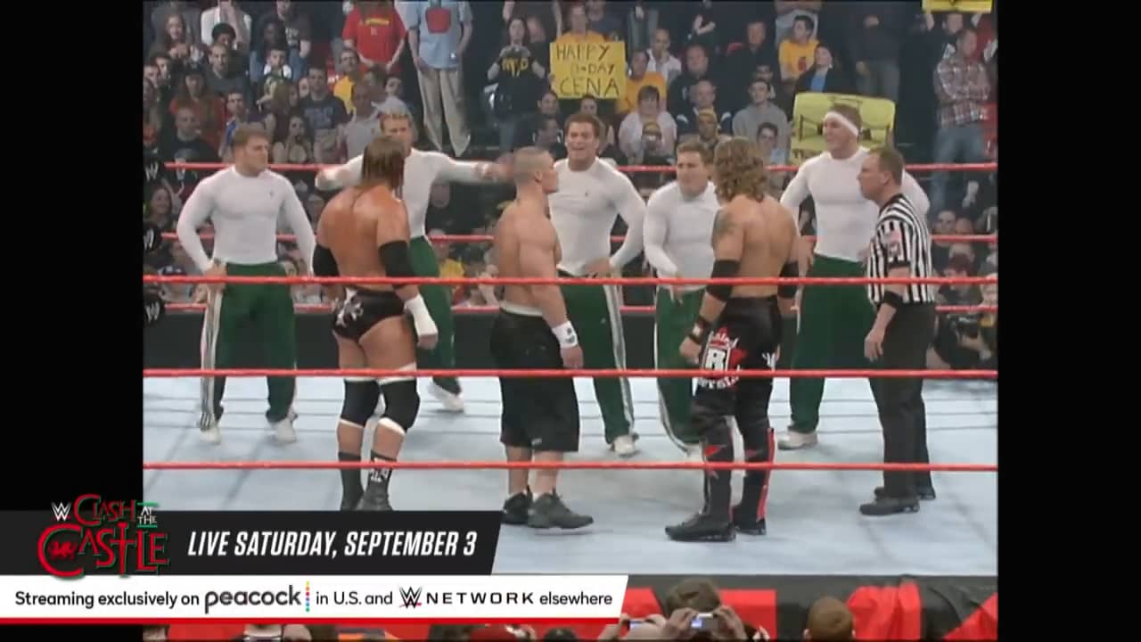 FULL MATCH — John Cena, Triple H & Edge vs. The Spirit Squad Raw on Vimeo