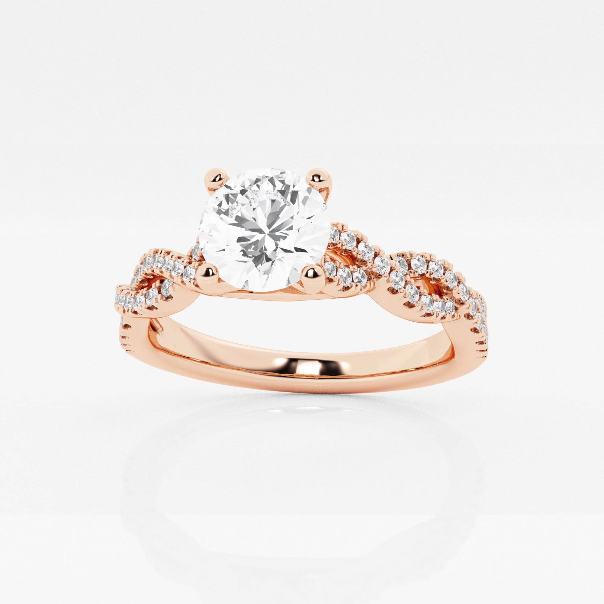 1 ctw Round Lab Grown Diamond Double Twist Engagement Ring ...