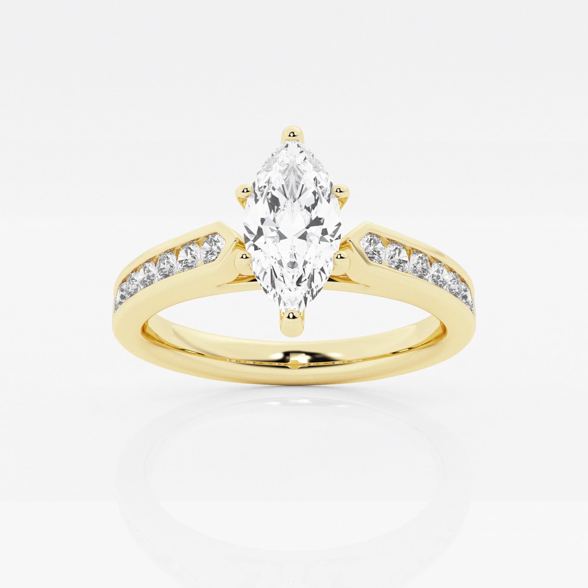 1 1/4 ctw Marquise Lab Grown Diamond Engagement Ring with Channel Set ...