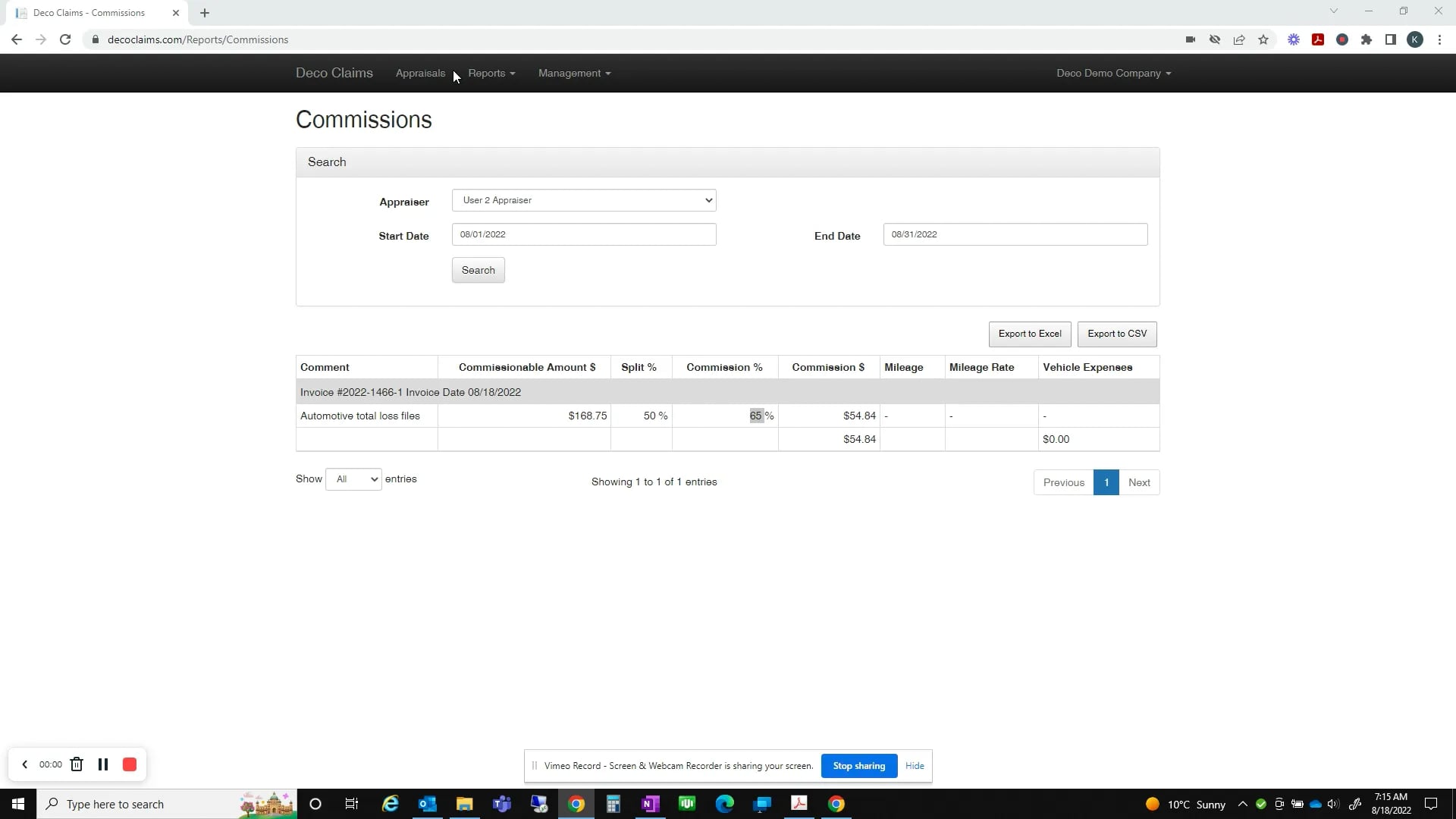 Invoices reports and payments on Vimeo