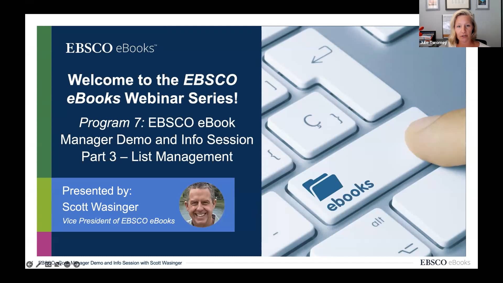 EBSCO eBook Manager Demo and Info Session Part 3 List Management on Vimeo