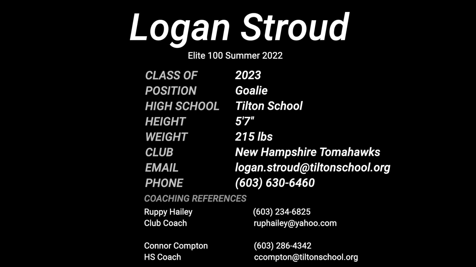 Logan Stroud Lacrosse Highlights 2022 NLV-HLRs on Vimeo