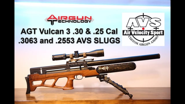 AGT Vulcan 3 in 30 + 25 cal SUB MOA accuracy with AVS slugs (.306 + .255 Diameter) - Airgun101
