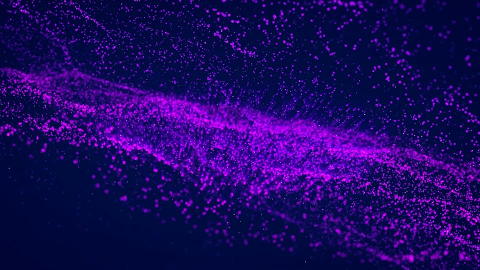 Animation of 3d neon purple abstract particle waves moving on computer ...