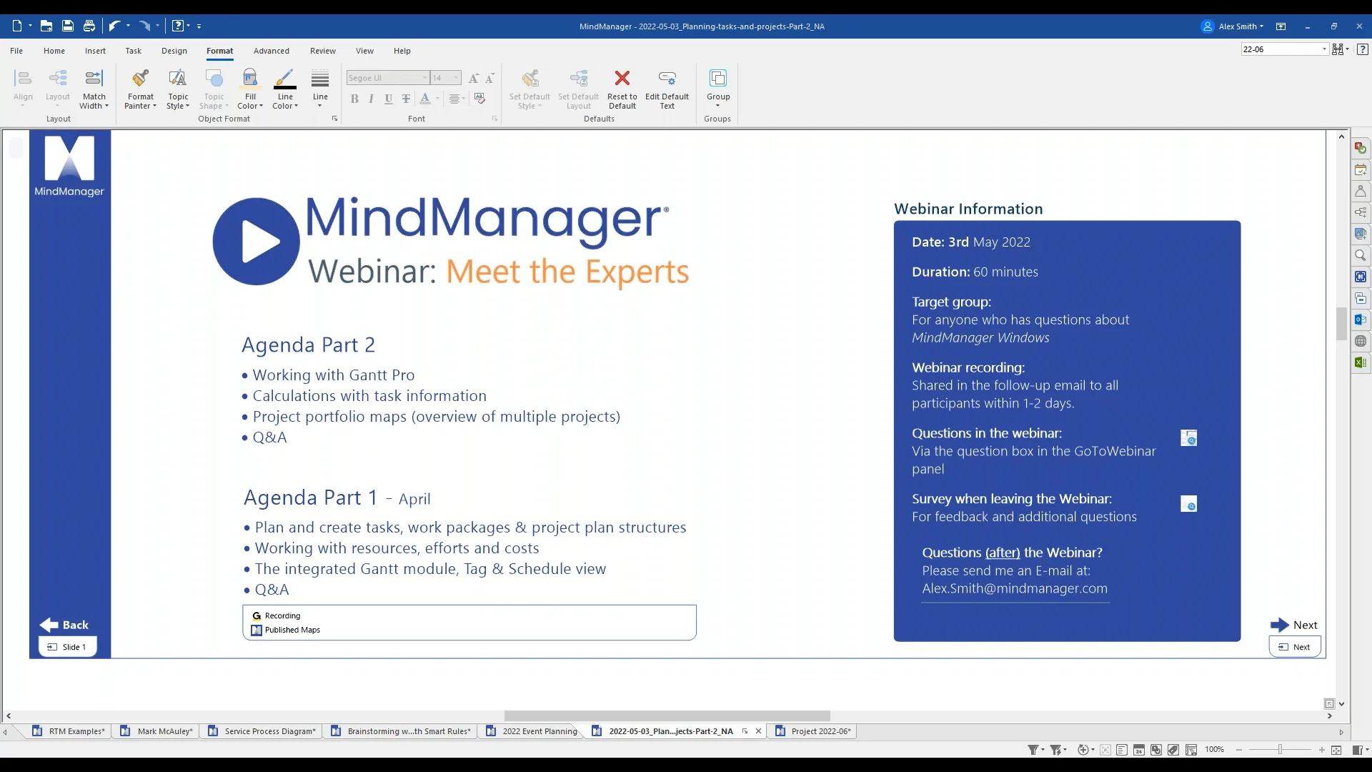2022-05-03 - MindManager MtE - Planning tasks and projects with MindManager - Part 2 (NA) on Vimeo