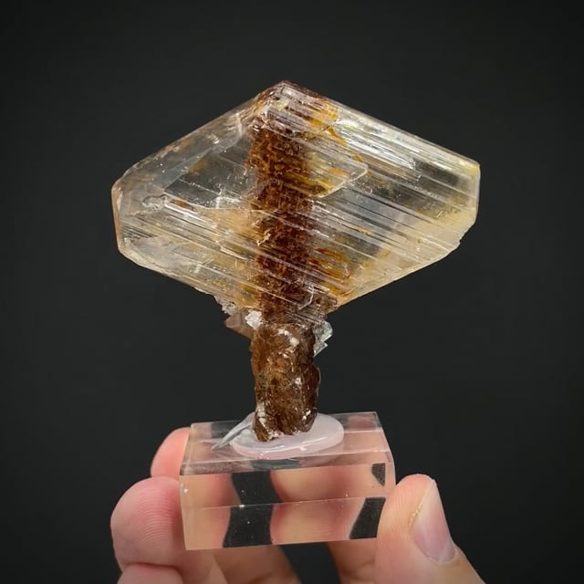 Gypsum w/ movable bubbles on Goethite (RARE) ex van Tichelen | Kamariza ...