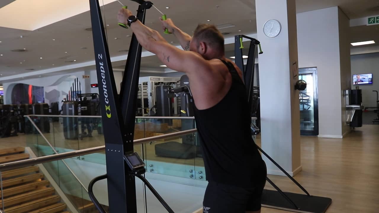 Ski Erg Strainght Arm Rows on Vimeo