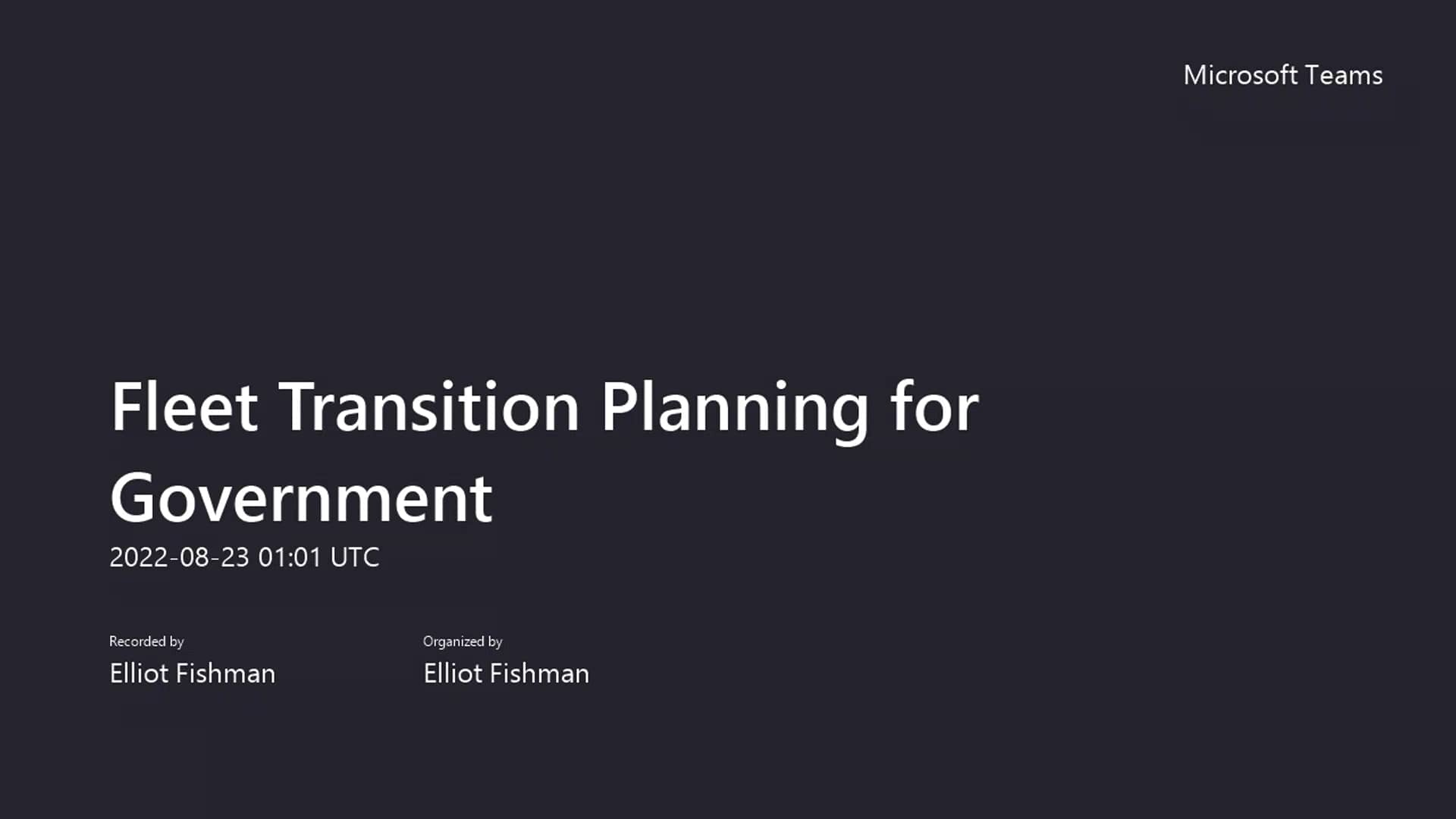 Fleet Transition Planning for Government August 2022 on Vimeo