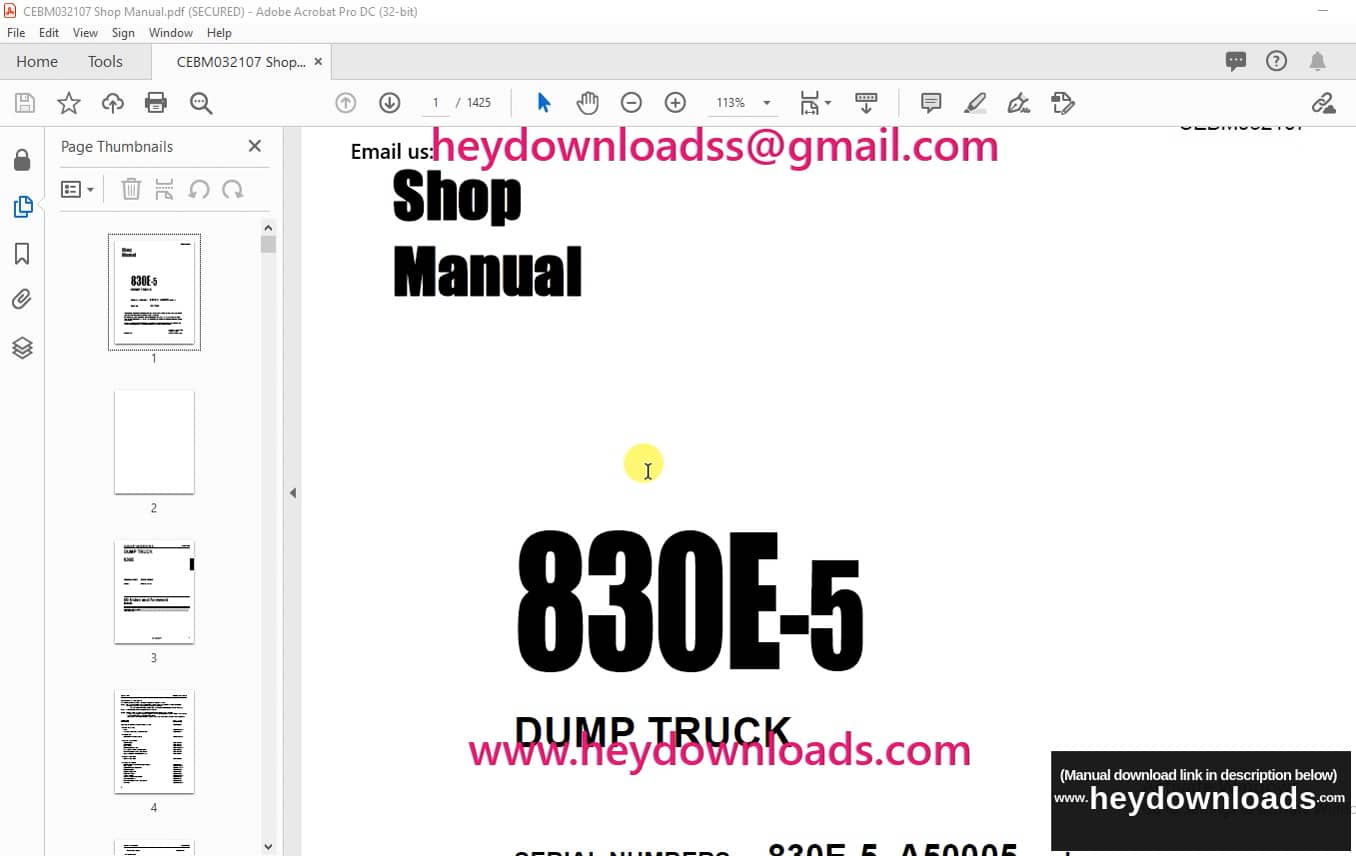 Komatsu 830E-5 Dump Truck Shop Manual CEBM032107 - PDF DOWNLOAD on Vimeo