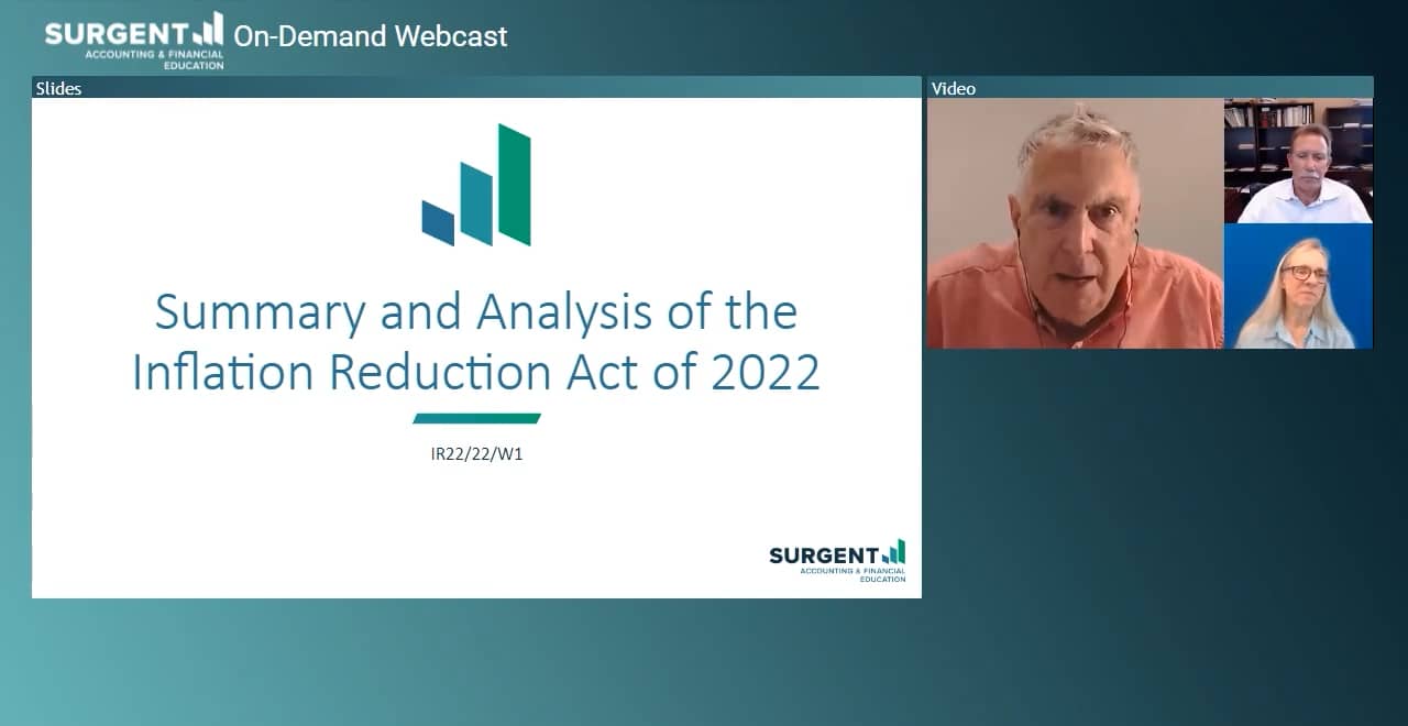 Surgent_Summary & Analysis of the Inflation Reduction Act of 2022.mp4 ...