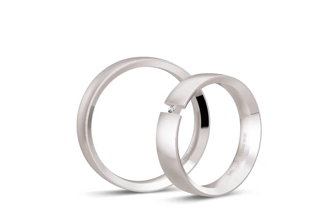 Gifteringer i hvitt gull 14 kt, 5 mm. PROFIL LIGHT - 48044191 on Vimeo
