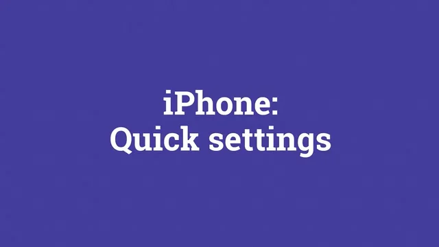 iPhone Quick settings BeConnected t11_c7 (course) on Vimeo