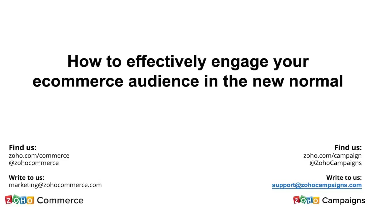 [Webinar] How to effectively engage your ecommerce audience in the new normal on Vimeo