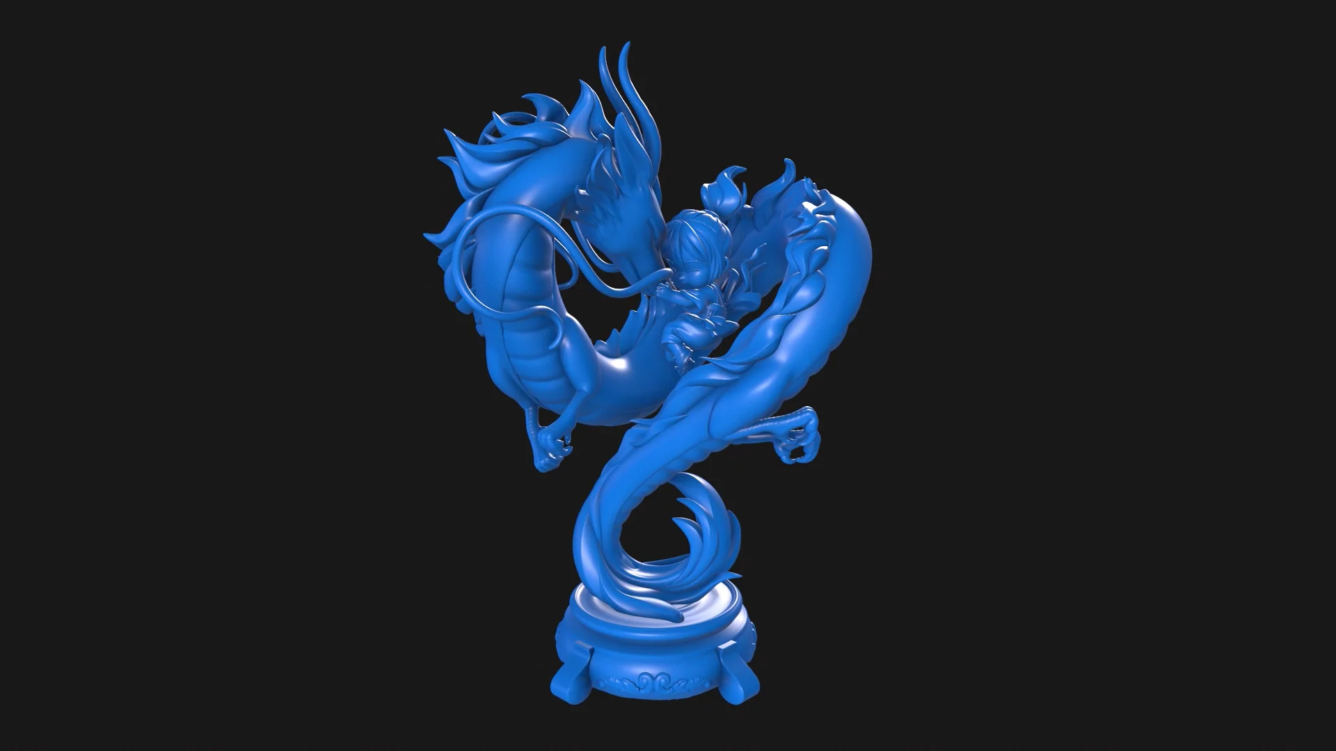 Spirited Away Movie Action Figure Chiro & Haku Print Ready 3D Model on ...