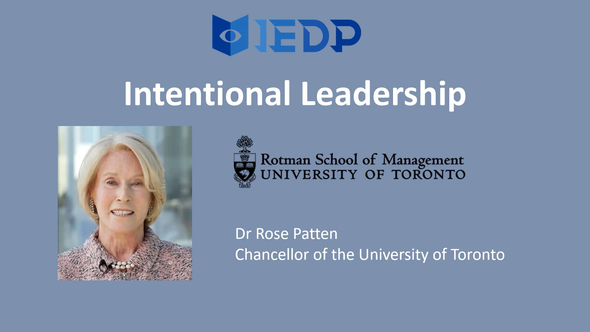 Rose Patten on Intentional Leadership on Vimeo