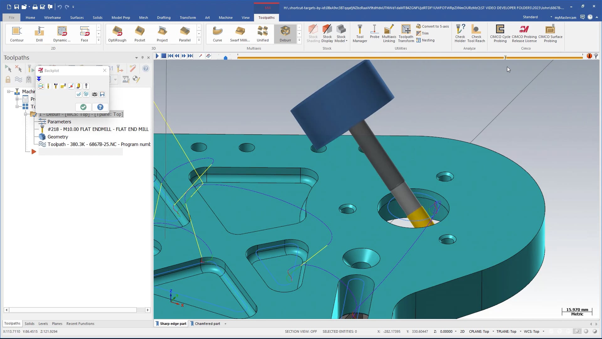 Mastercam 2023 Library - Deburr Multi Axis Part 2 Mastercam 2023 Library - Deburr Multi Axis Part 2