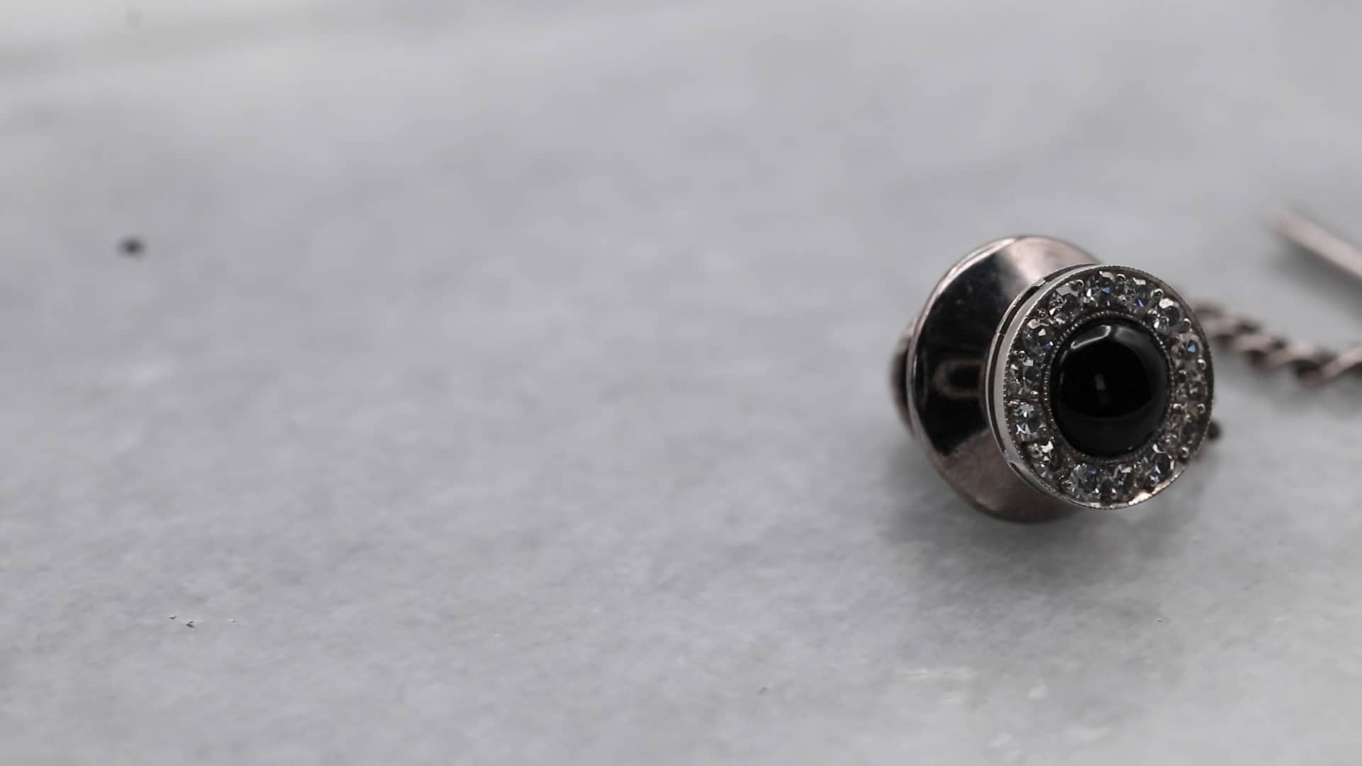 VINTAGE BLACK ONYX AND DIAMOND TIE TACK on Vimeo