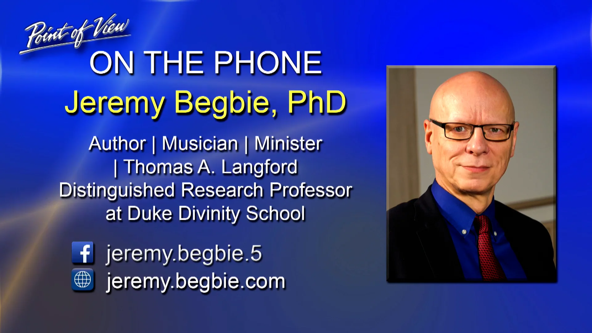 Point of View Livecast - Thursday, August 25, 2022 - Jeremy Begbie ...