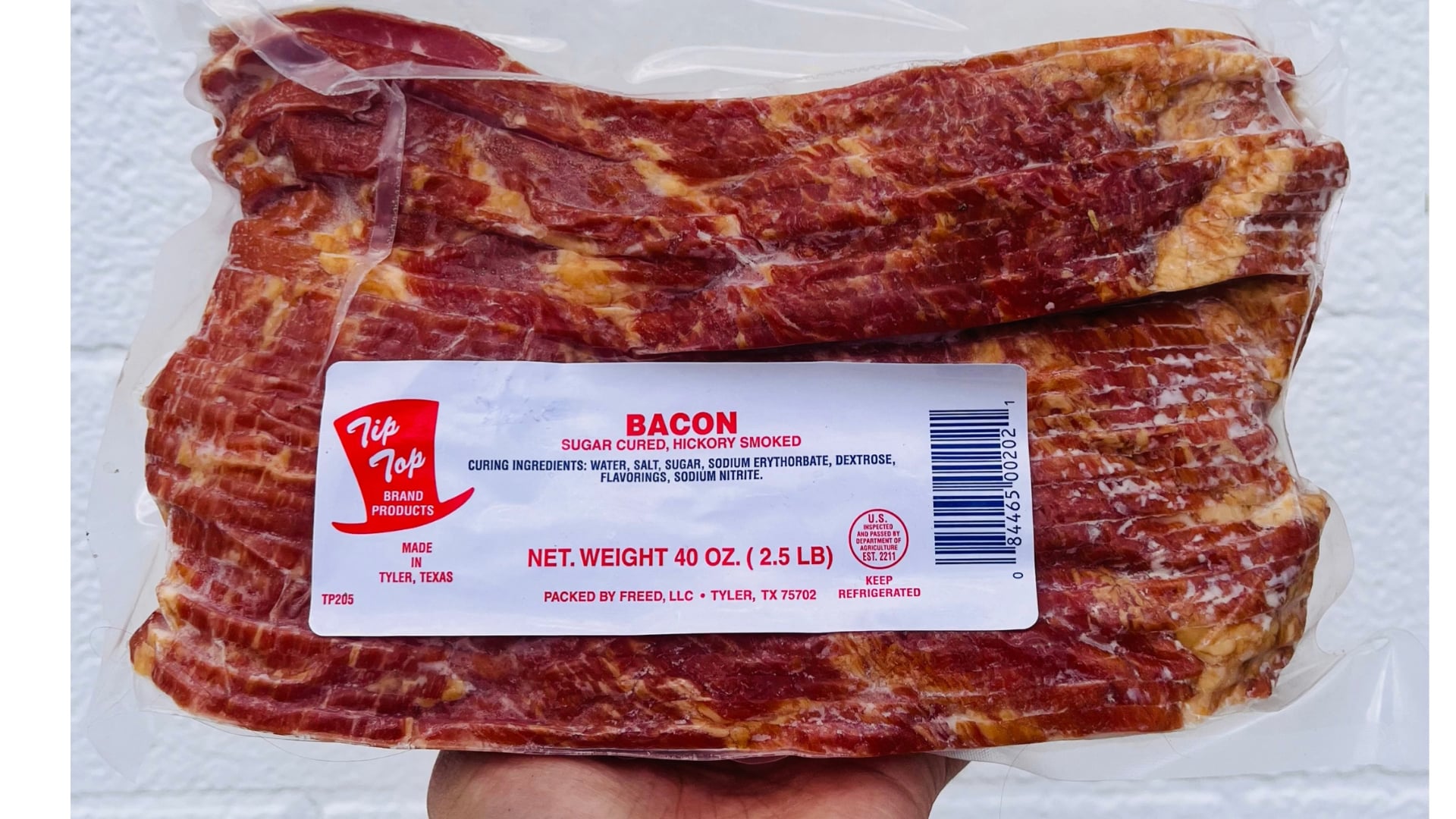 Tip Top Packing - Sugar-Cured Bacon, USDA Processing