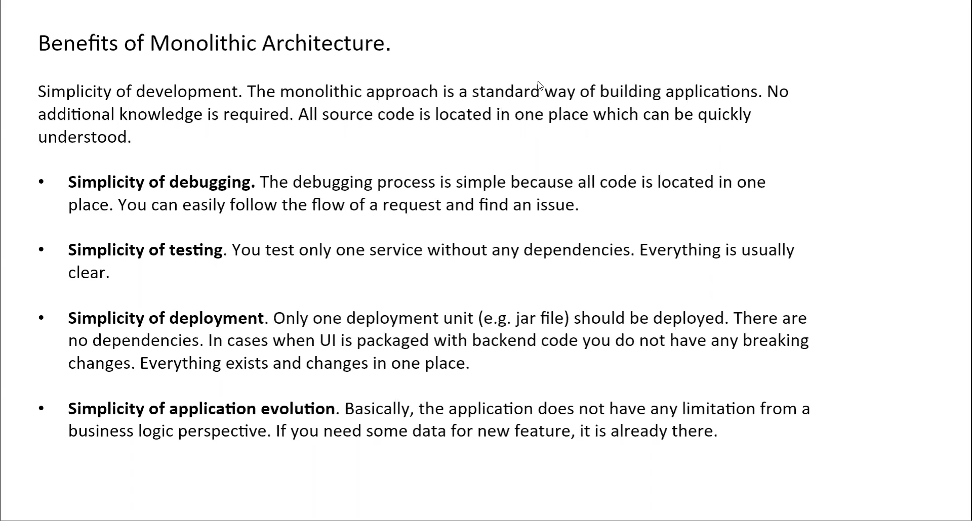 1.3 benefits of monolithic architecture.mp4 on Vimeo
