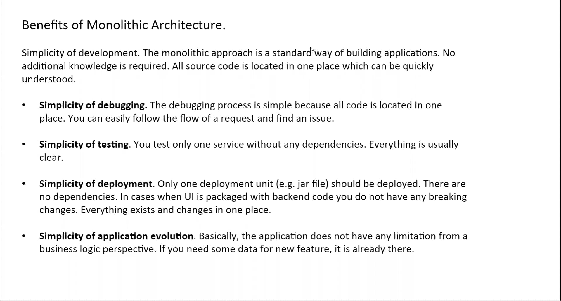 1.3 benefits of monolithic architecture.mp4 on Vimeo