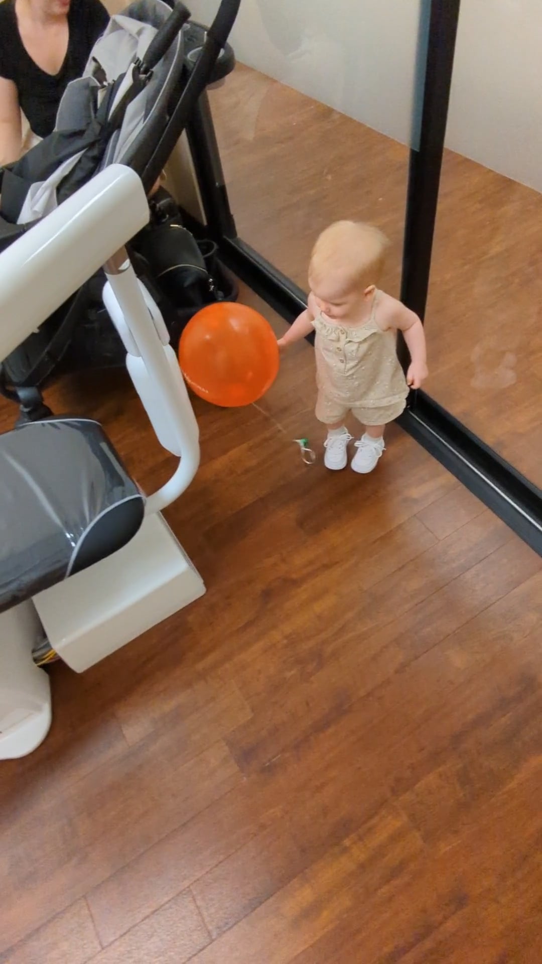 Nyx with a balloon at her first dentist