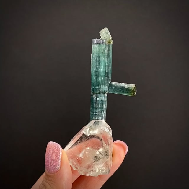 Indicolite Tourmaline on Quartz - SM22-109 - Pederneira Mine - Brazil ...