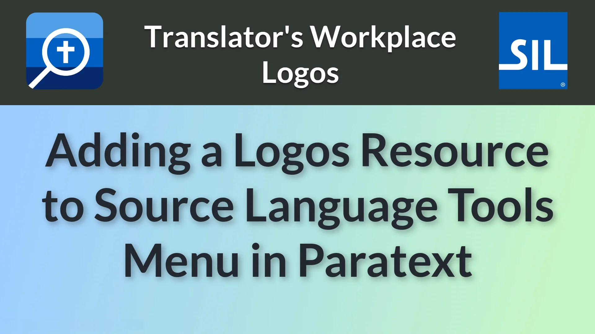 Add a TW Logos Resource to the Paratext SLT Menu on Vimeo