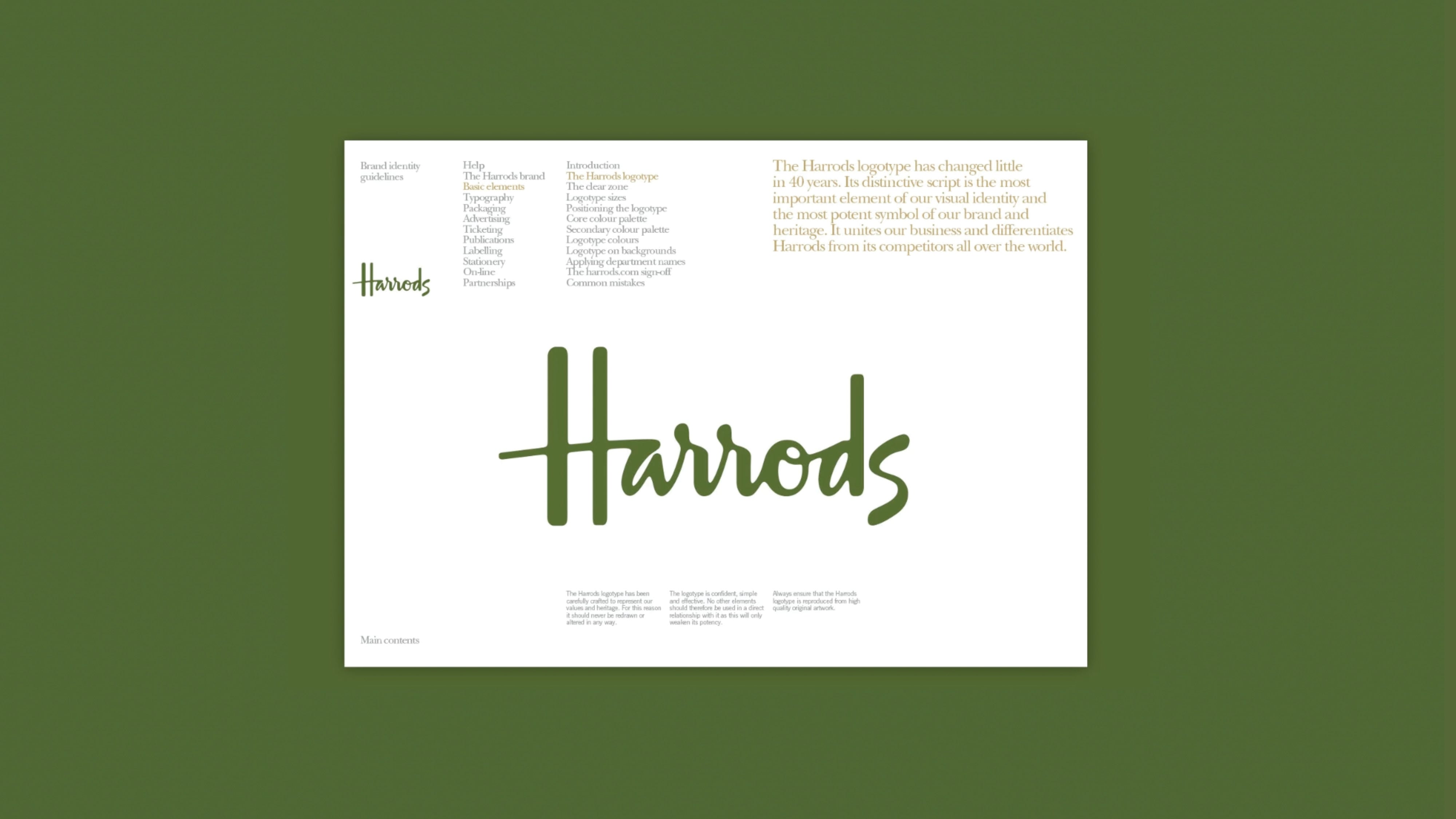 Harrods - UK - Global Brand Guidelines - Designed by Landini Associates ...