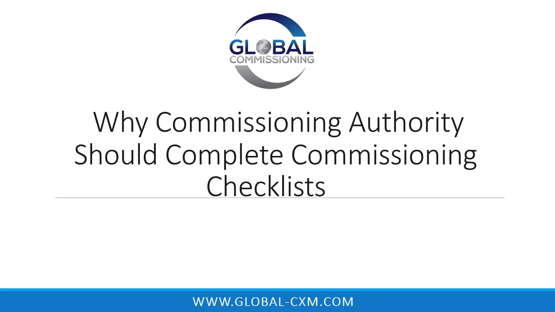 Commissioning-Checklists on Vimeo