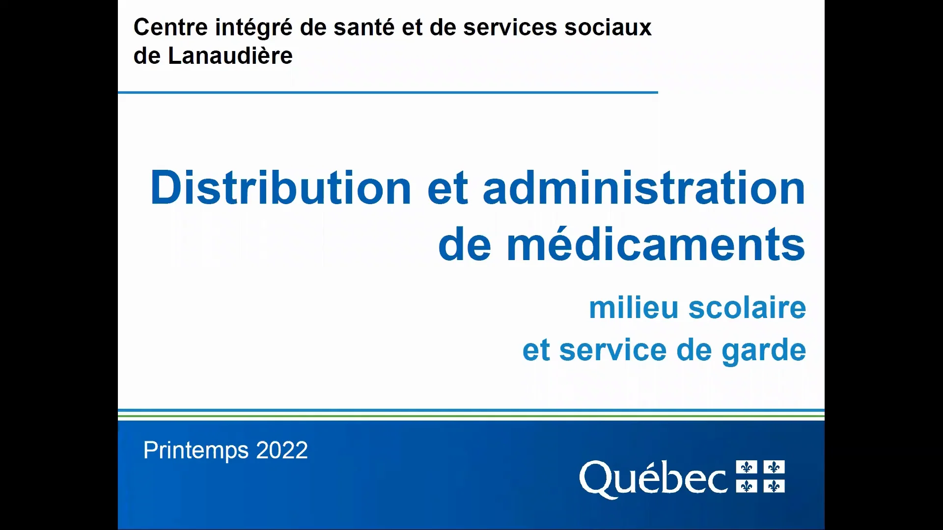 Formation | Distribution et administration de médicaments en milieu ...