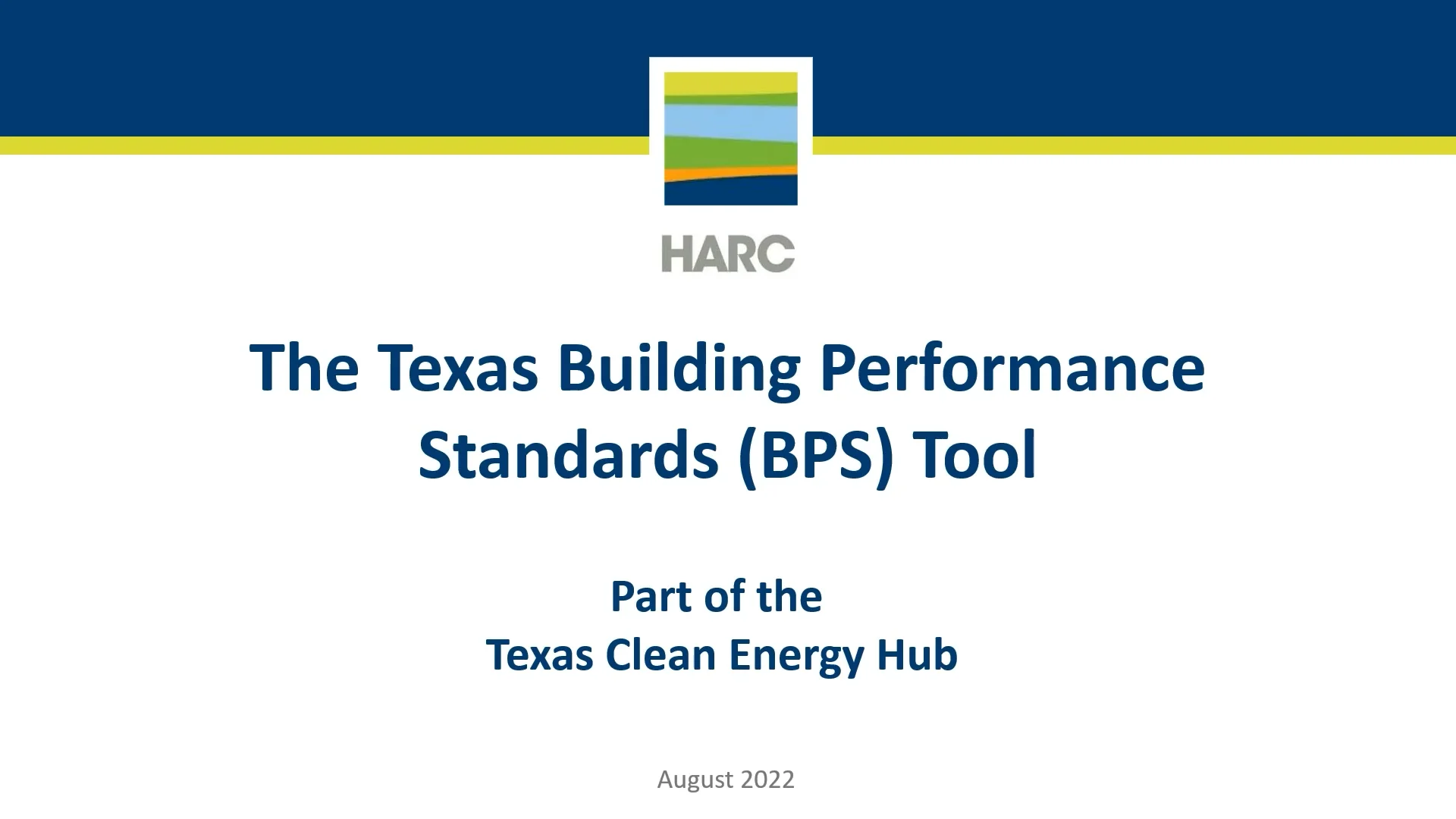 The Texas Building Performance Standards (BPS) Tool