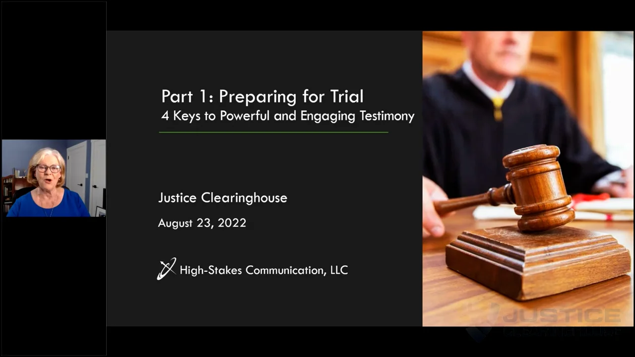 Watch Preparing for Trial: Lessons for Courtroom Testimony Online ...